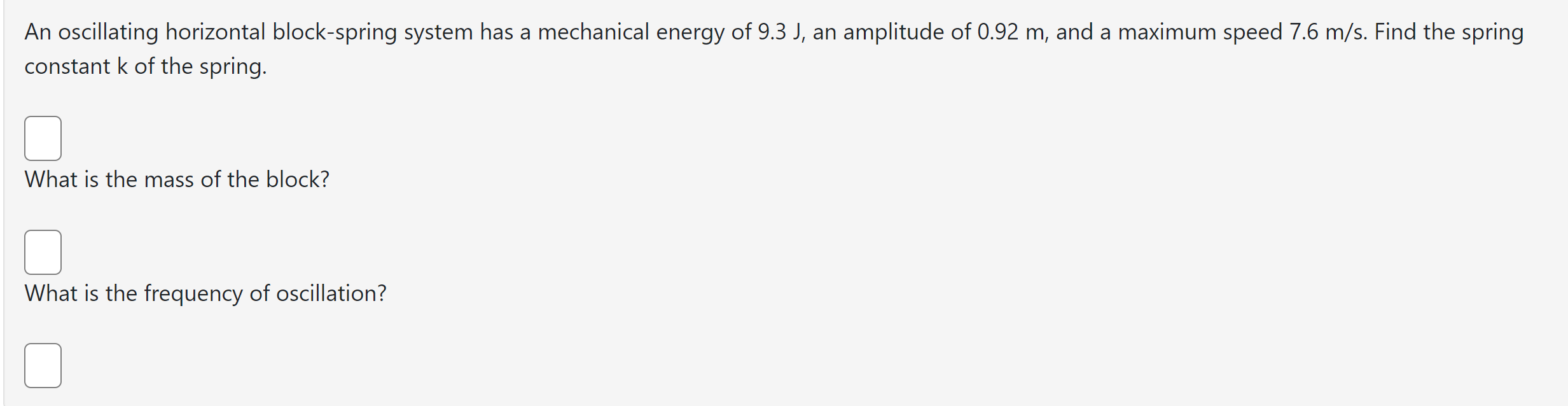 Solved An oscillating horizontal block-spring system has a | Chegg.com