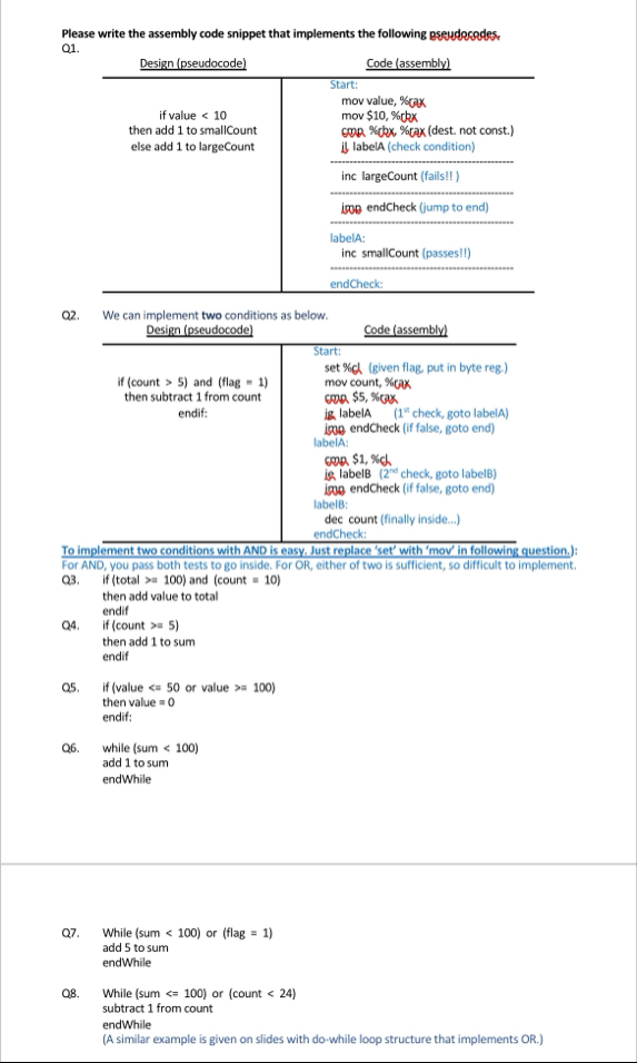 Please write the assembly code snippet that | Chegg.com