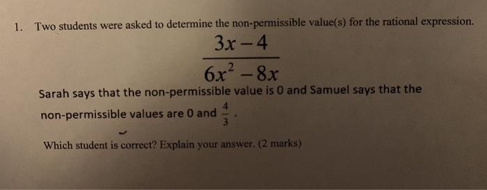 Solved 1. Two students were asked to determine the | Chegg.com