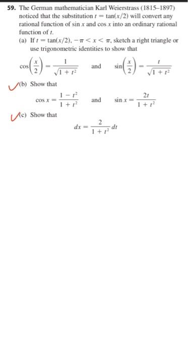 Solved 59. The German mathematician Karl Weierstrass | Chegg.com