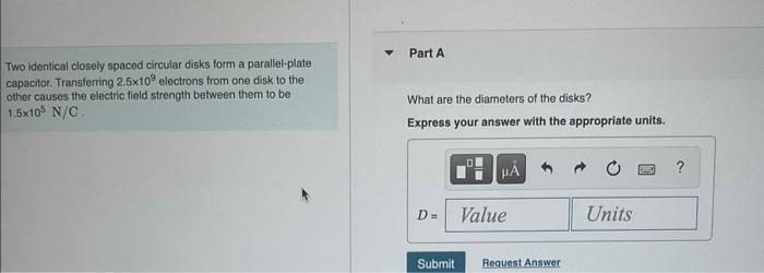 Solved Two identical closely spaced circular disks form a | Chegg.com
