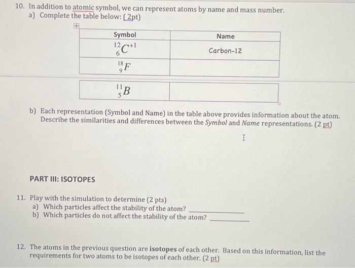 Solved \r\n\r\n3. Test your understanding of isotopes by | Chegg.com