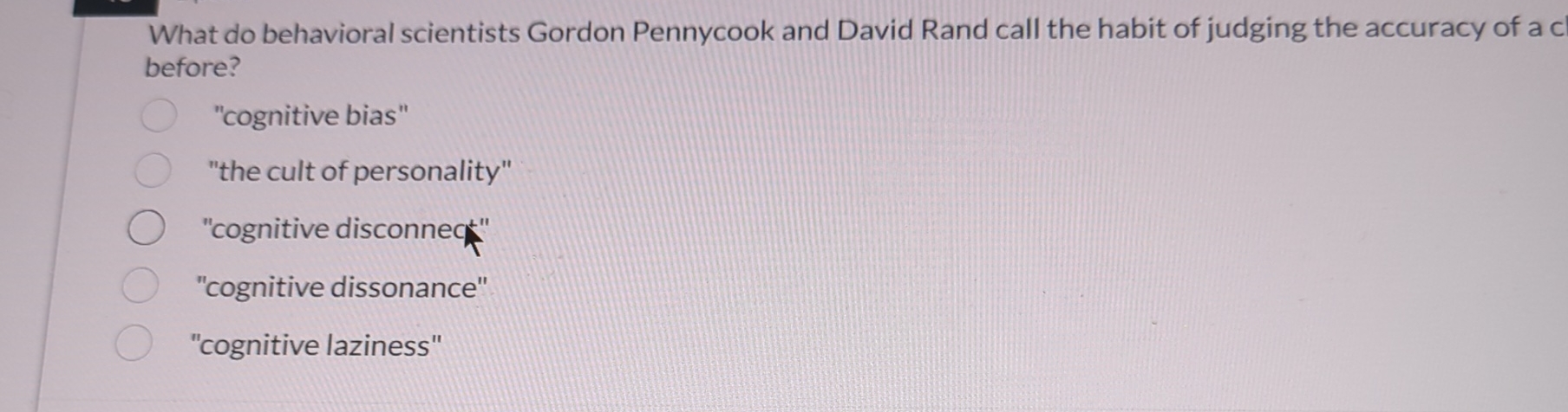 Solved What do behavioral scientists Gordon Pennycook and | Chegg.com