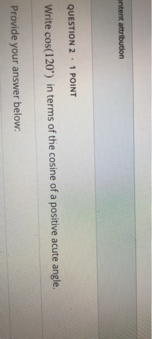 Solved ontent attribution QUESTION 2 · 1 POINT Write | Chegg.com