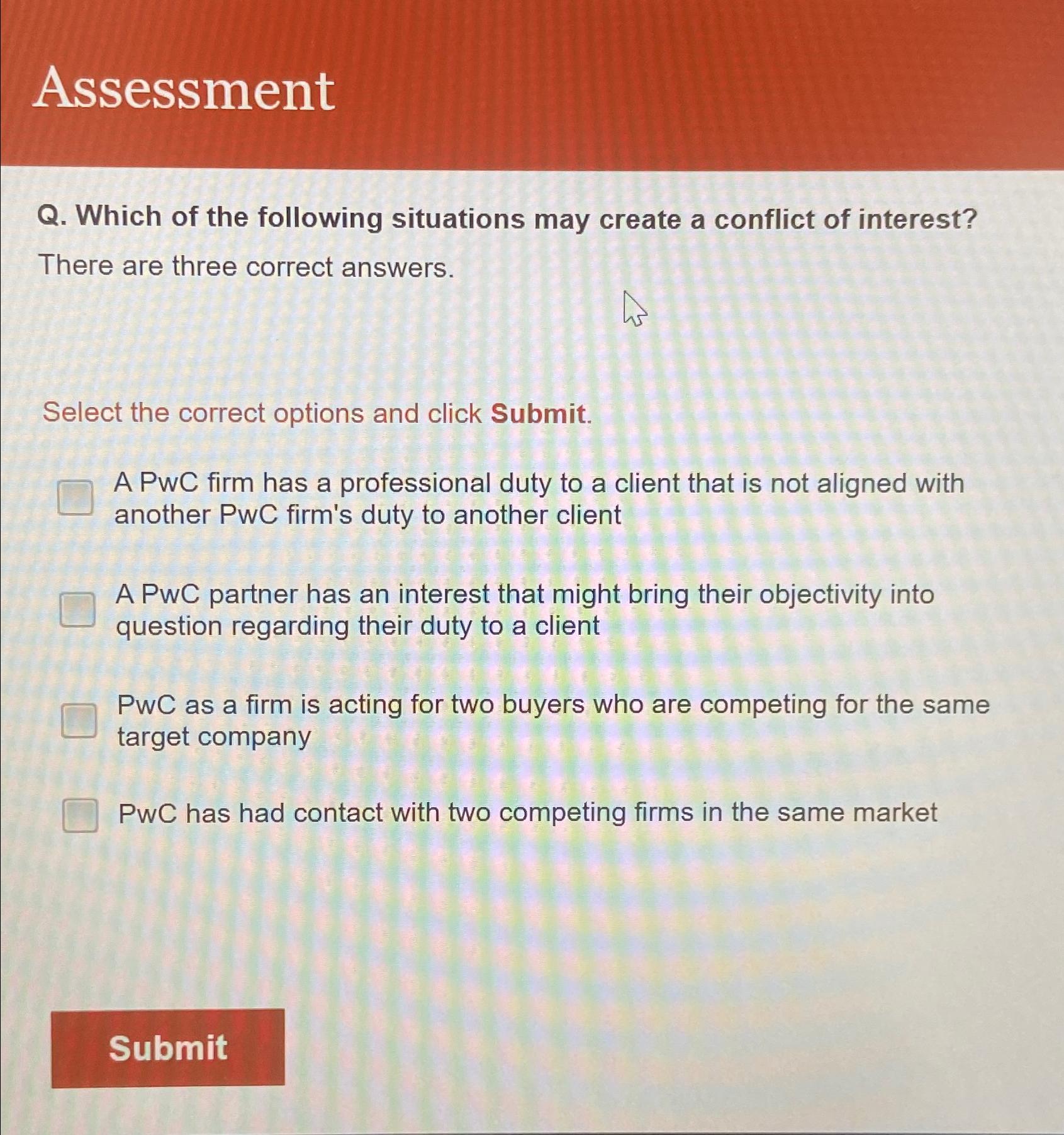 Solved AssessmentQ. ﻿Which of the following situations may | Chegg.com