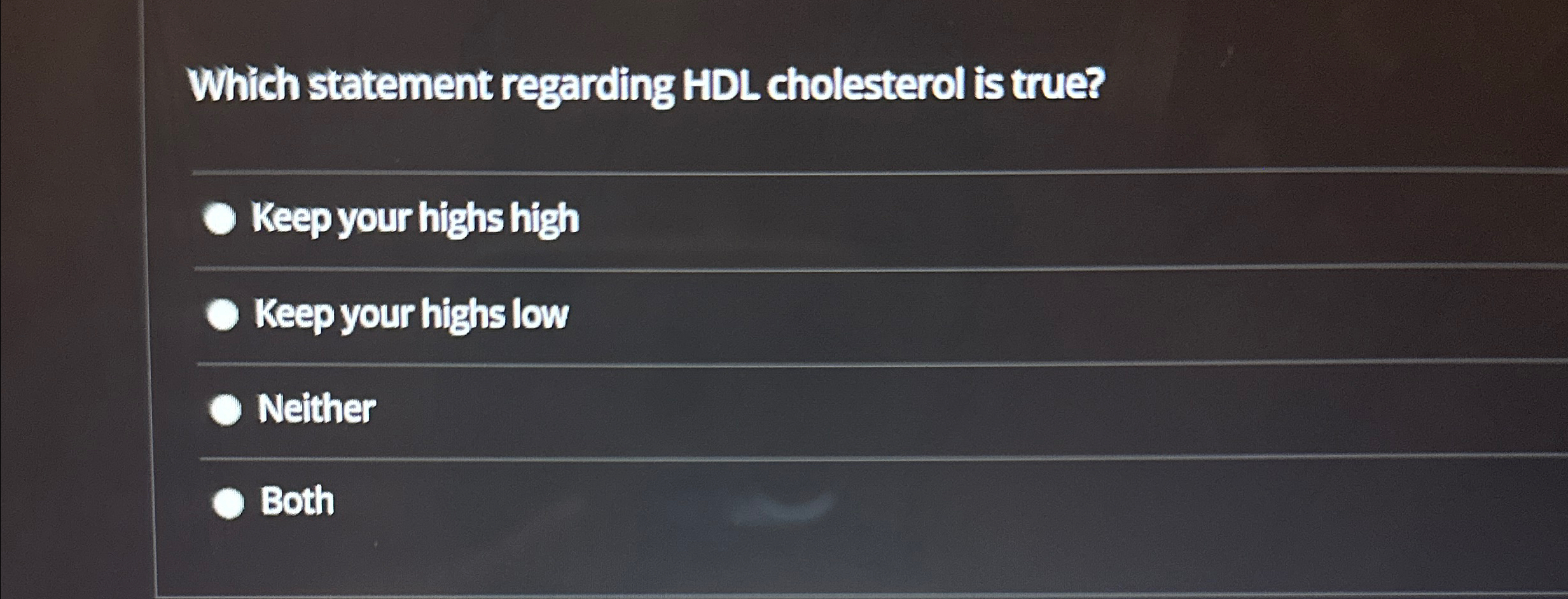 Solved Which statement regarding HDL cholesterol is | Chegg.com