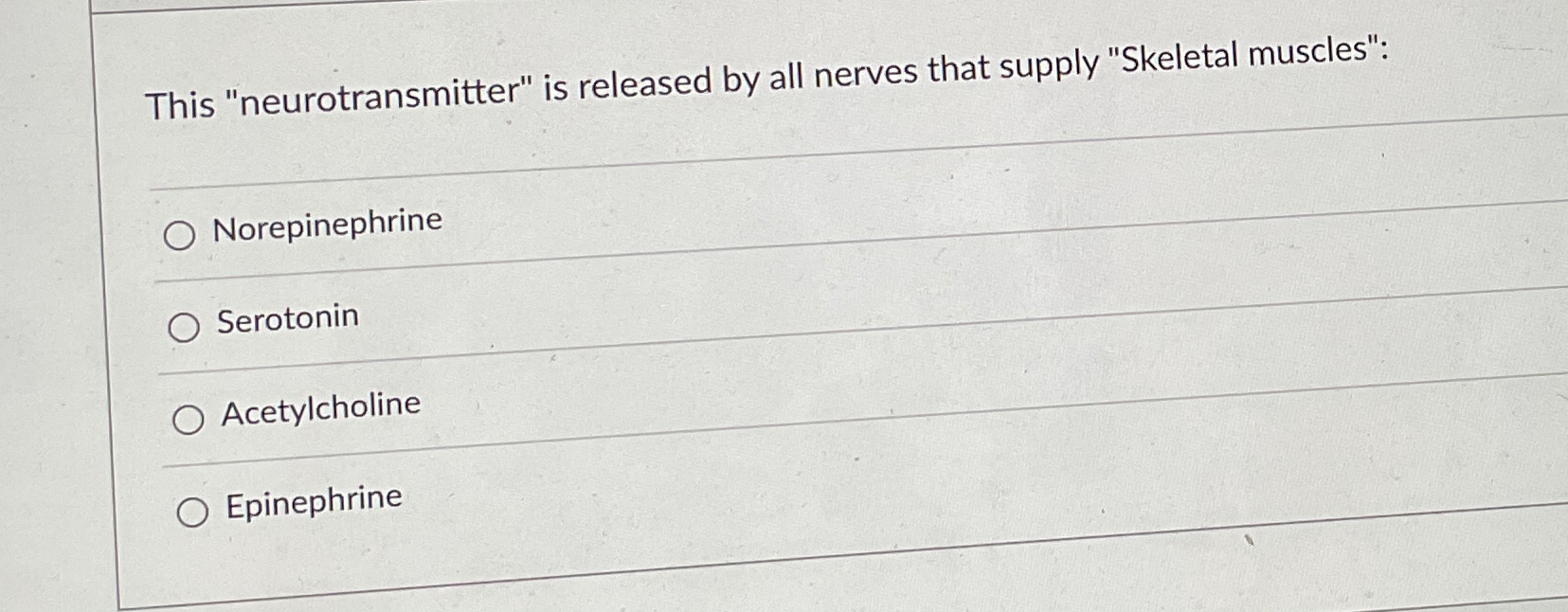 Solved This "neurotransmitter" is released by all nerves | Chegg.com