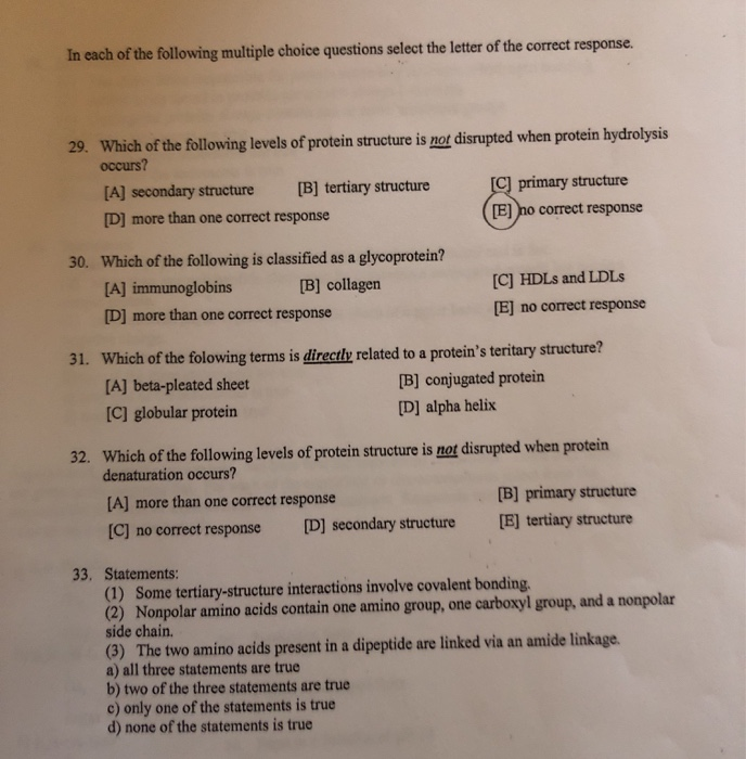 Solved In each of the following multiple choice questions | Chegg.com