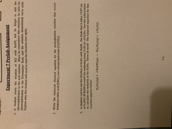 Solved Experiment 7 Prelab Assignment 1. A student starts | Chegg.com