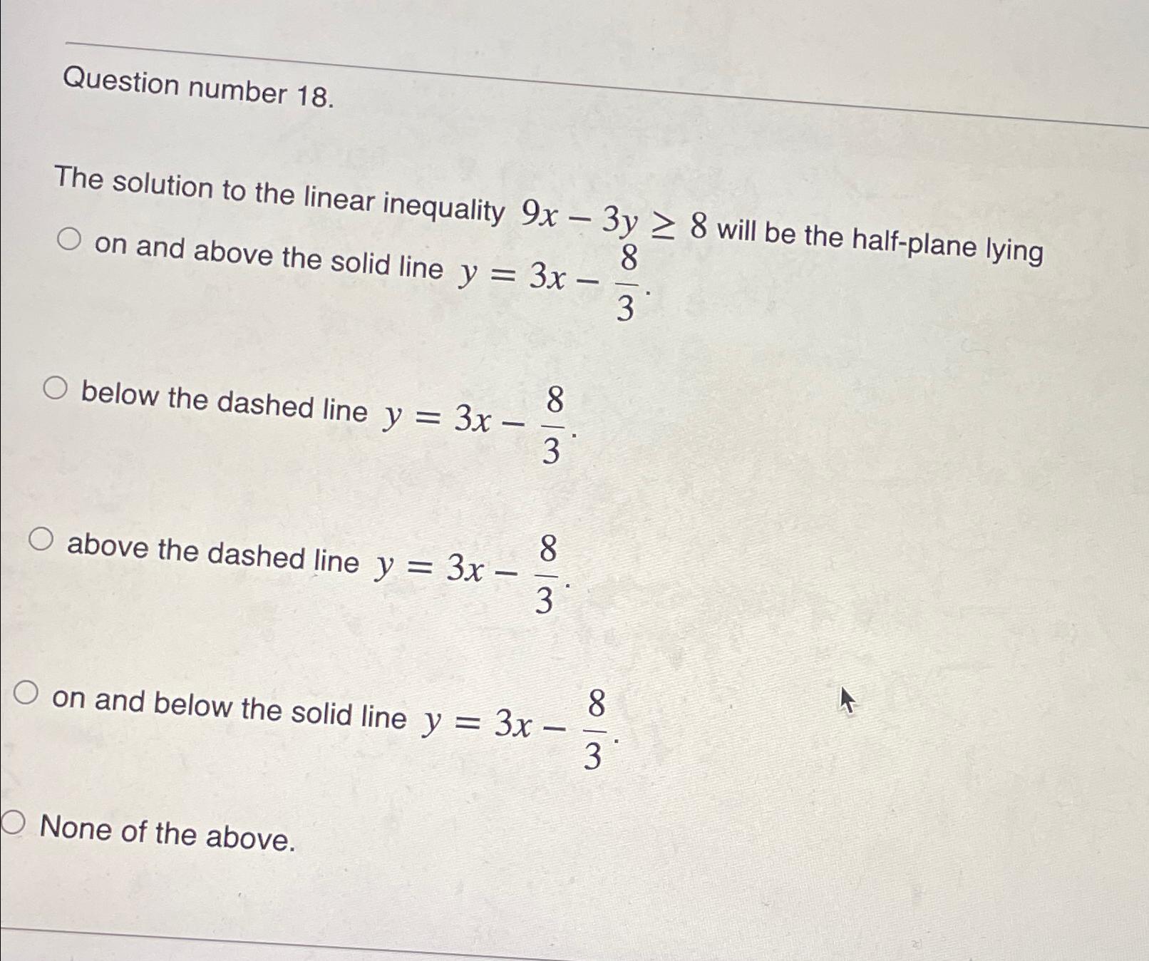 Solved Question number 18.The solution to the linear | Chegg.com