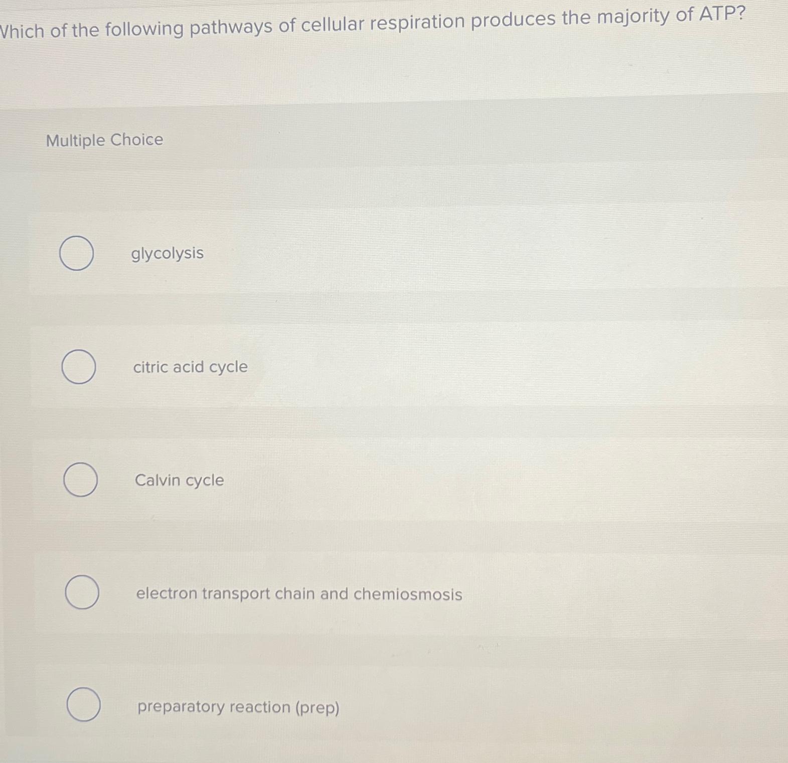 Solved Vhich of the following pathways of cellular | Chegg.com