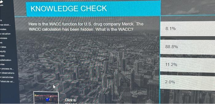 KNOWLEDGE CHECK Here is the WACC function for U.S. | Chegg.com