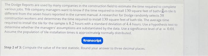 Solved The Dodge Reports are used by many companies in the | Chegg.com