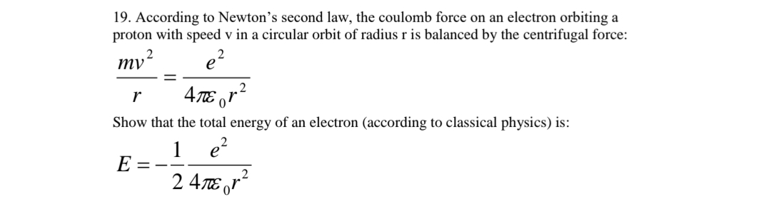 Solved According to Newton's second law, the coulomb force | Chegg.com
