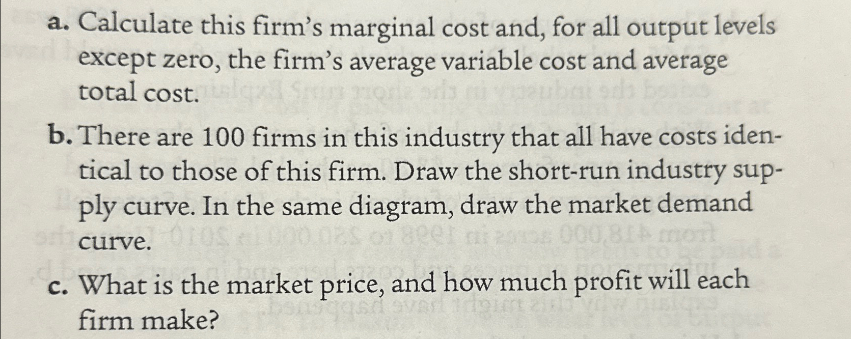 Solved A perfectly competitive firm has the following | Chegg.com