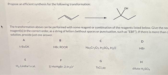 Propose an efficient synthesis for the following | Chegg.com