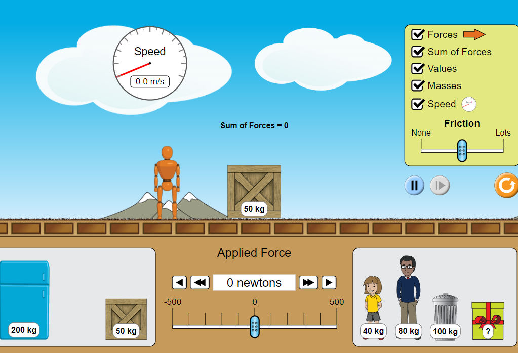 Solved Part 4 ﻿Use the FRICTION Section CLICK ALL THE | Chegg.com