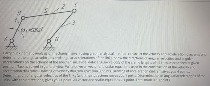 Solved 2 B 3 17 @0,=const A Carry out kinematic analysis of | Chegg.com