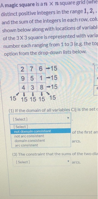 Solved A Magic Square Is An X N Square Grid Where N Is The 