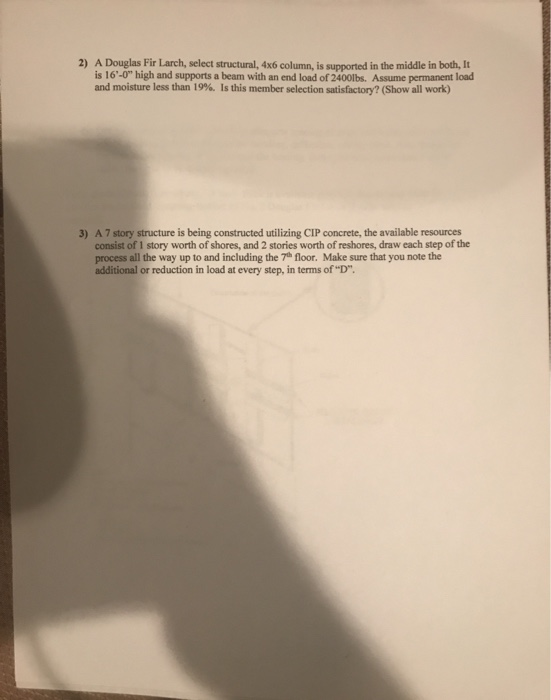 Solved 2) A Douglas Fir Larch, select structural, 4x6 | Chegg.com