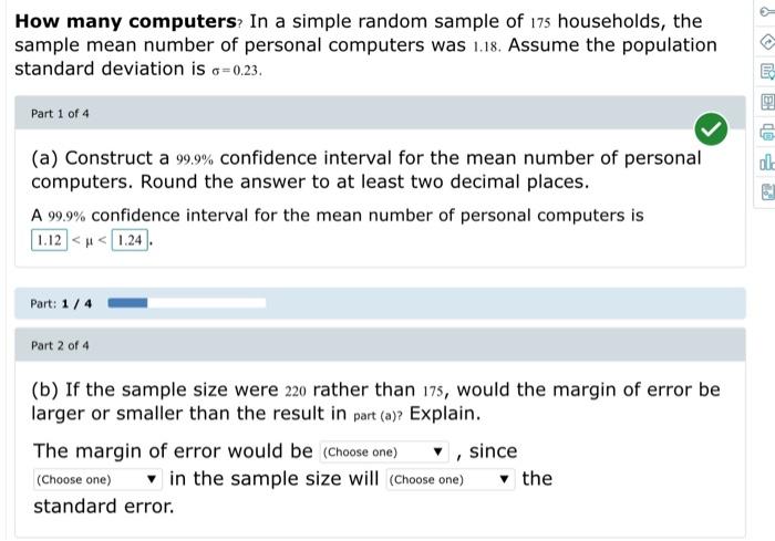 Solved How many computers? In a simple random sample of 175 | Chegg.com