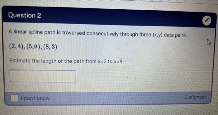 Solved A linear spline path is traversed consecutively | Chegg.com