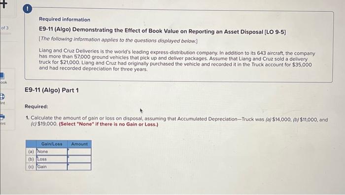 Solved Required information E9-11 (Algo) Demonstrating the | Chegg.com
