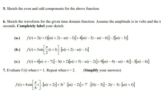 Solved 4. Using the step function, write the time domain | Chegg.com