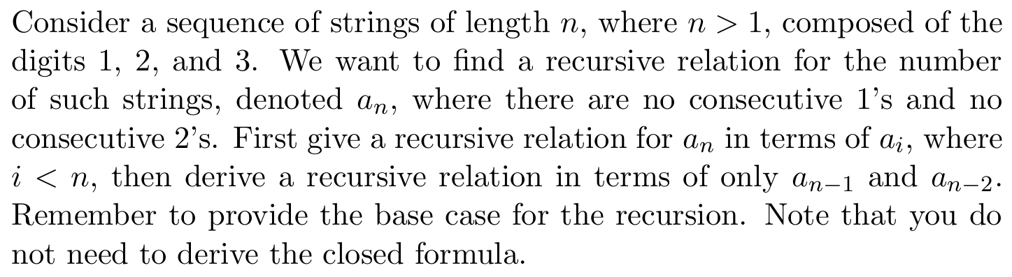 Solved Consider a sequence of strings of length n, ﻿where | Chegg.com