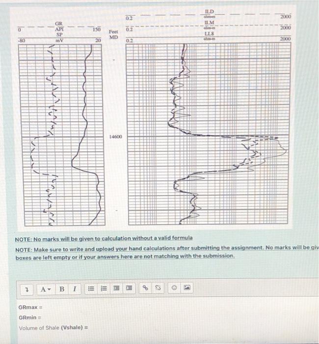 Study the GR log provided to you (LOG 1C) and answer | Chegg.com