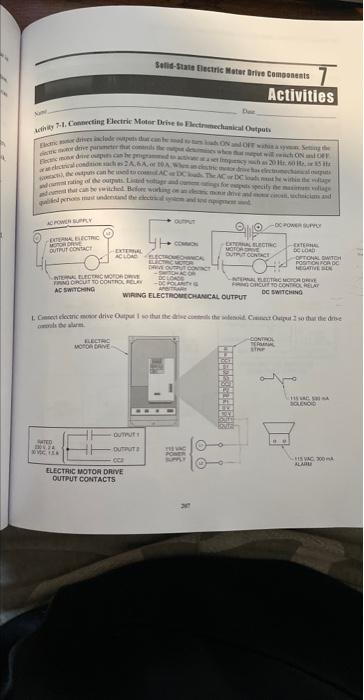 1. Connect electric motor drive Output 1 so that the | Chegg.com