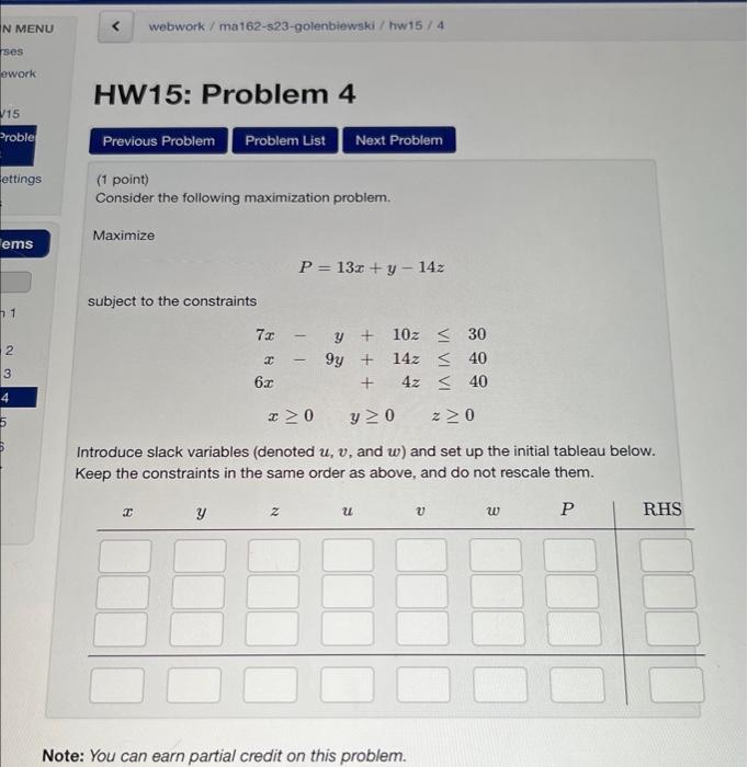 1 Point Consider The Following Maximization