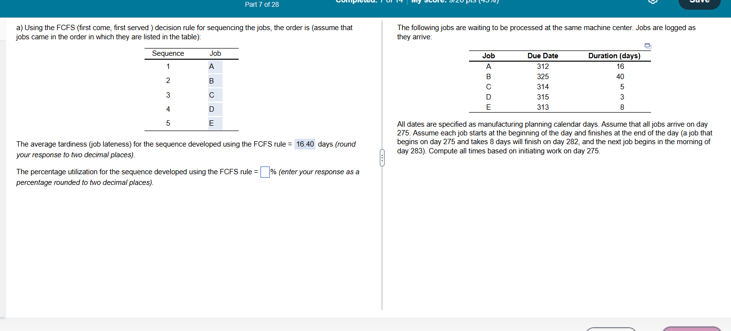 Solved a) ﻿Using the FCFS (first come, first served ) | Chegg.com