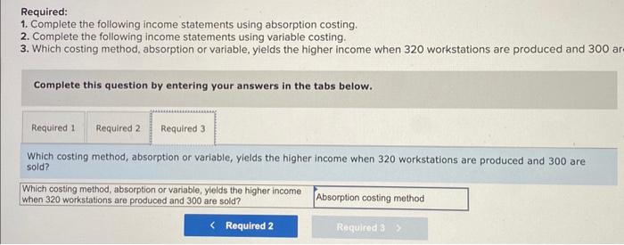 Solved Complete the following income statements using | Chegg.com