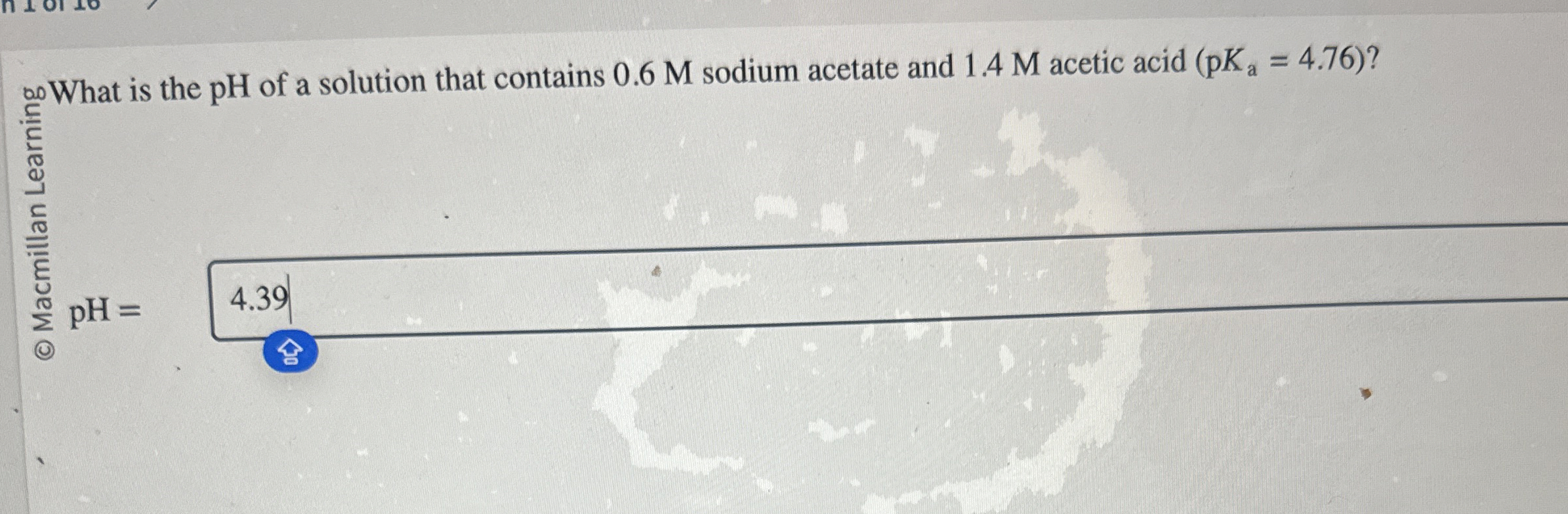 Solved What is the pH of a solution that contains 0.6 ﻿M | Chegg.com