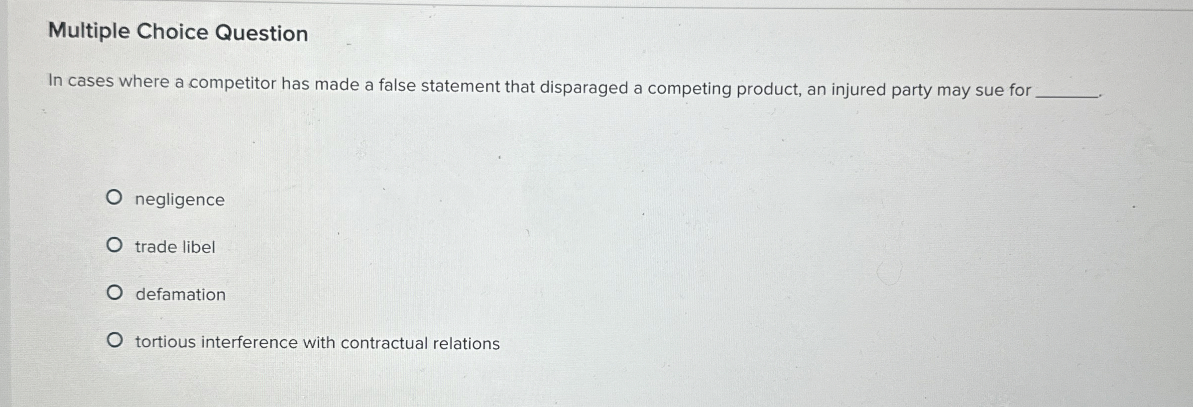 Solved Multiple Choice QuestionIn cases where a competitor | Chegg.com