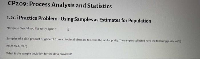 Solved 1.2c.i Practice Problem-Using Samples as Estimates | Chegg.com