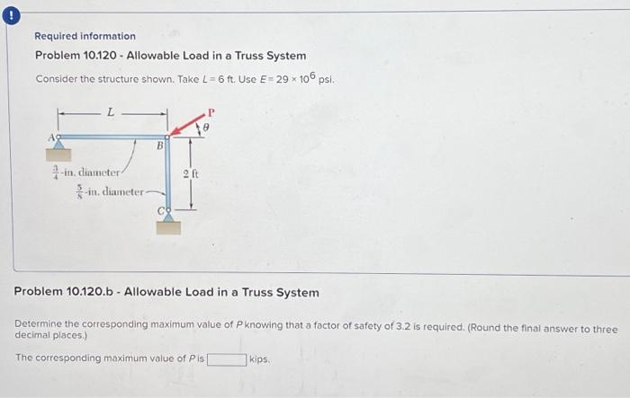 Solved Required information Problem 10.120 - Allowable Load | Chegg.com