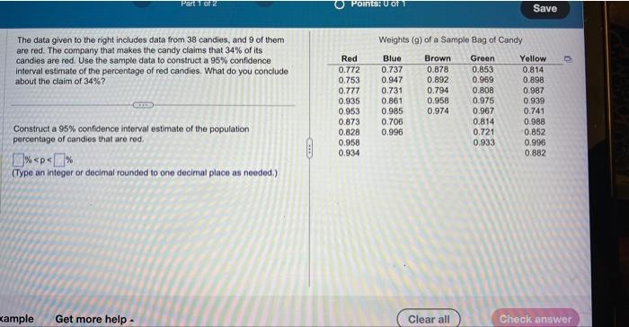 Solved The data given to the right includes data from 38 | Chegg.com