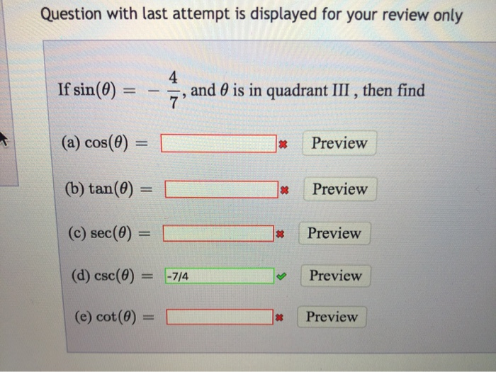 Solved Question with last attempt is displayed for your | Chegg.com