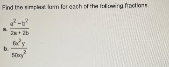 Solved Find the simplest form for each of the following | Chegg.com