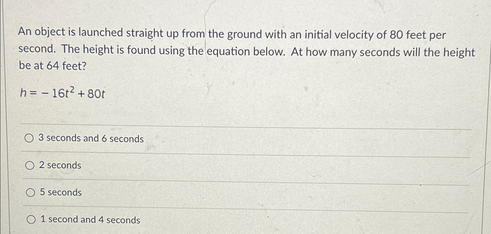 Solved An object is launched straight up from the ground | Chegg.com