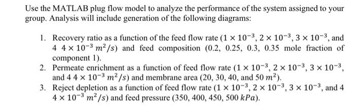 Solved Use the MATLAB plug flow model to analyze the | Chegg.com