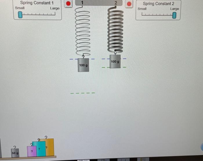 Spring Constant 1 Small Small Large Spring Constant 2 | Chegg.com
