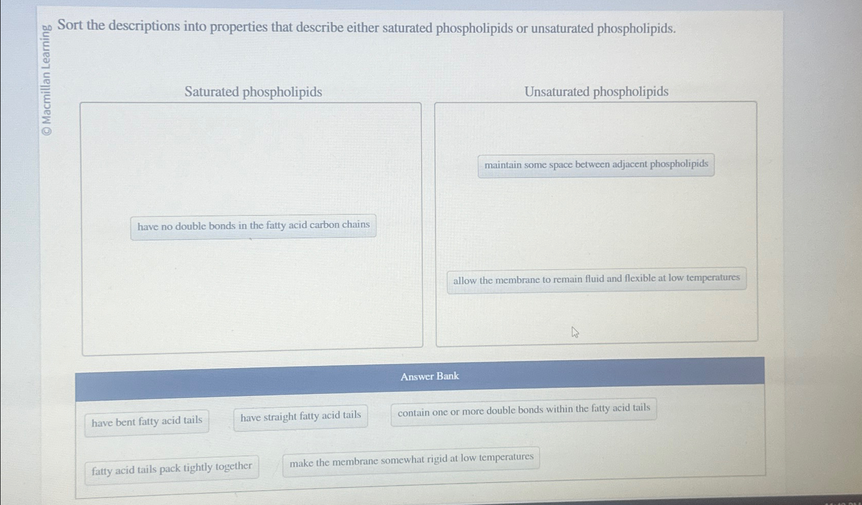 Solved Sort the descriptions into properties that describe | Chegg.com