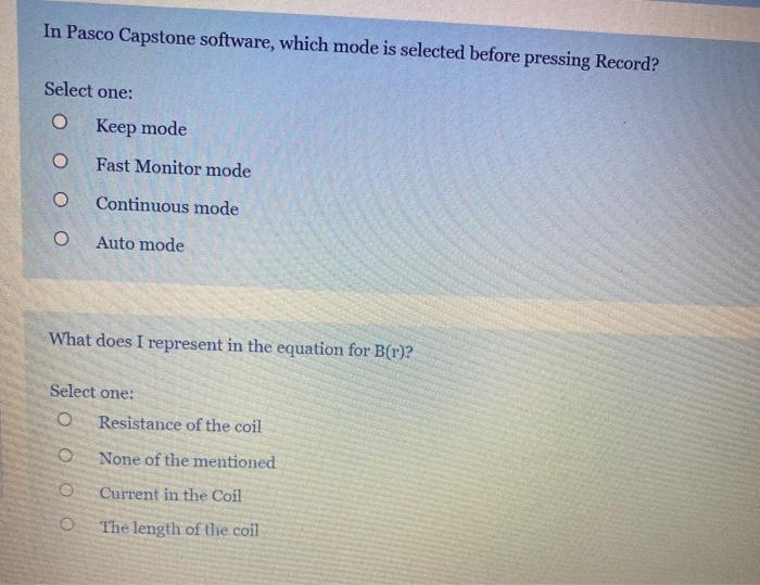 Solved In Pasco Capstone software, which mode is selected | Chegg.com