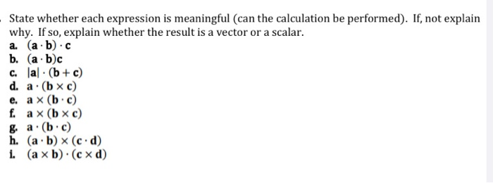 Solved - State whether each expression is meaningful (can | Chegg.com