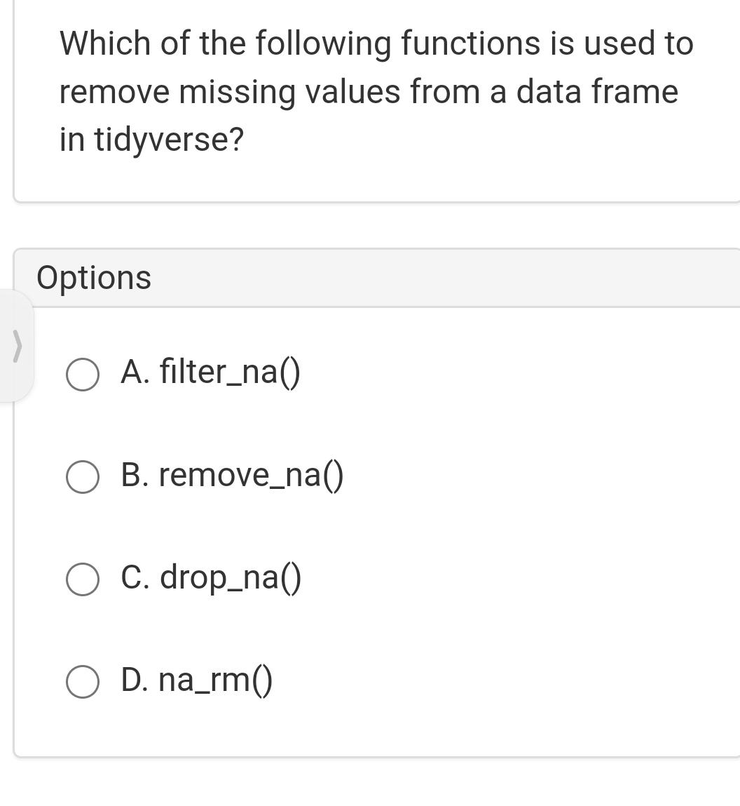 Solved Which of the following functions is used to remove | Chegg.com