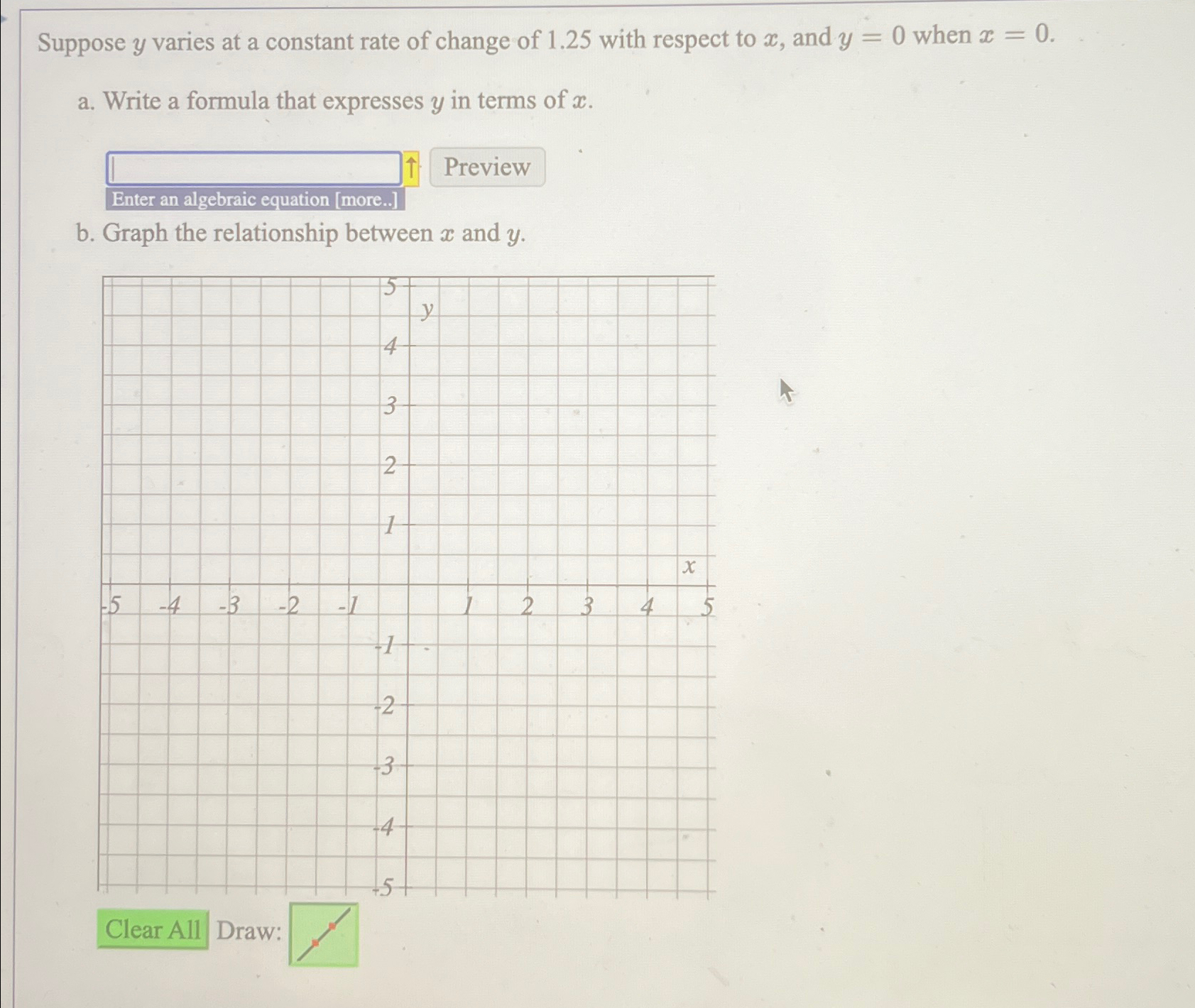Solved Suppose y ﻿varies at a constant rate of change of | Chegg.com
