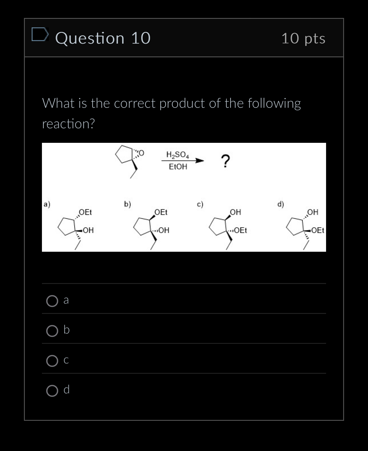 Solved Question 1010 ﻿ptsWhat is the correct product of the | Chegg.com